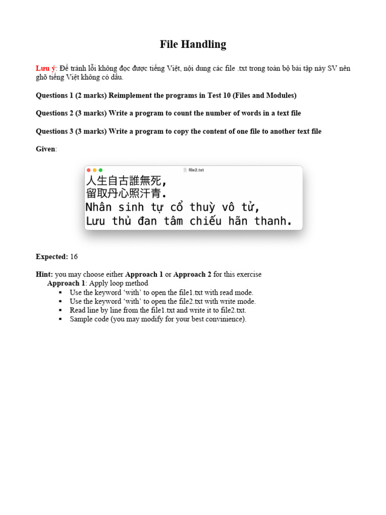 Programming Exercises - Files | PDF