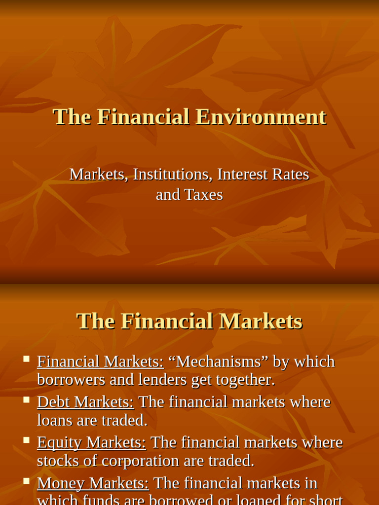 Overview of Financial Markets and Institutions | PDF | Yield Curve ...