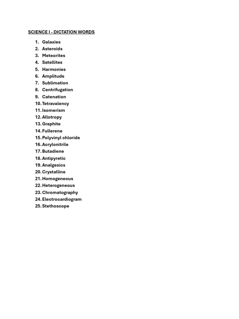 Dictation Words | PDF