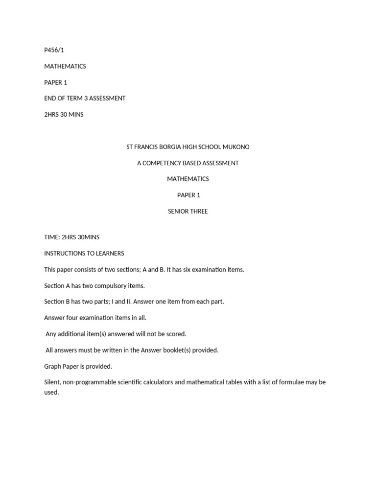 JK Maths S3 End of Term3 | PDF | Breads | Bakery