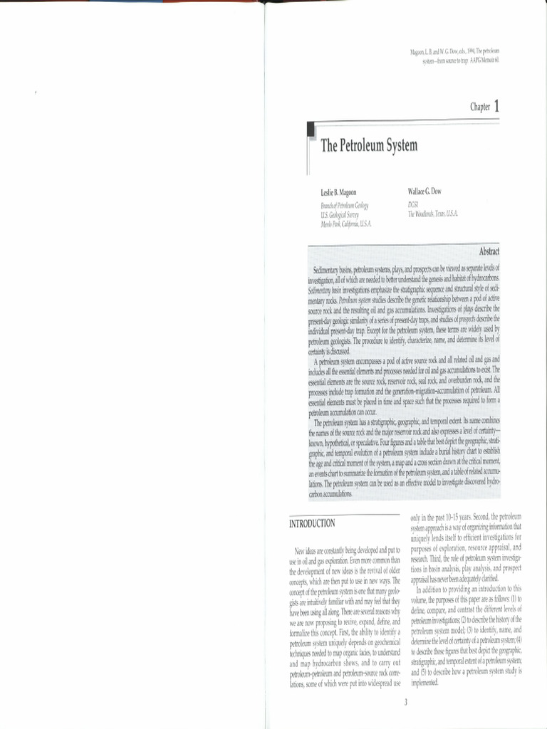 Magoon Dow94 Ch1 Petroleum System | PDF