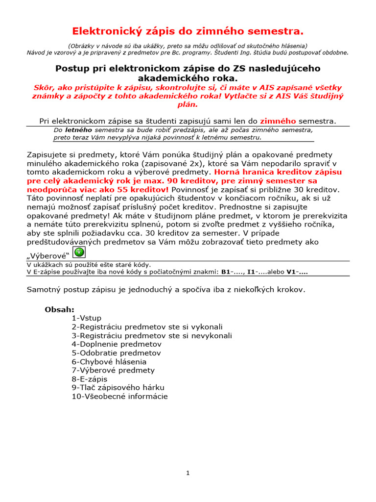 Navod Na Elektronicky Zapis Na ZS | PDF
