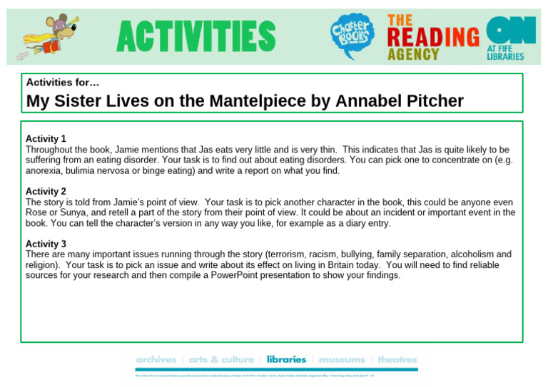 My Sister Lives On The Mantelpiece by Annabel Pitcher Activity Ideas | PDF