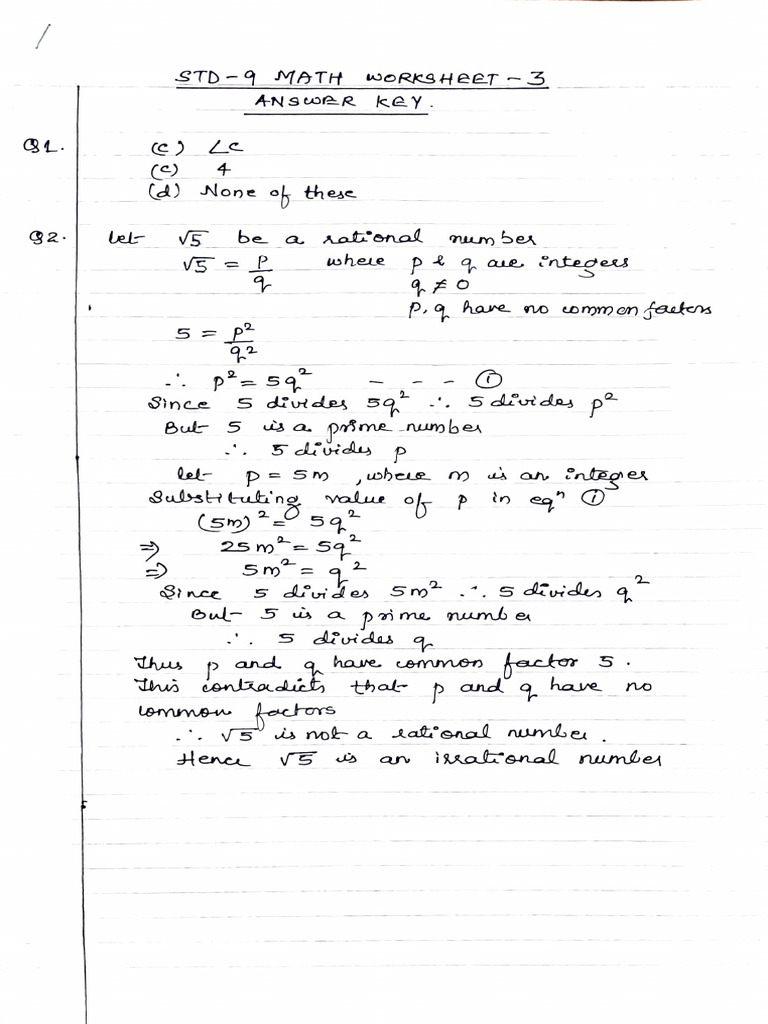 Std 9 Math Worksheet -3(AK) (4) | PDF