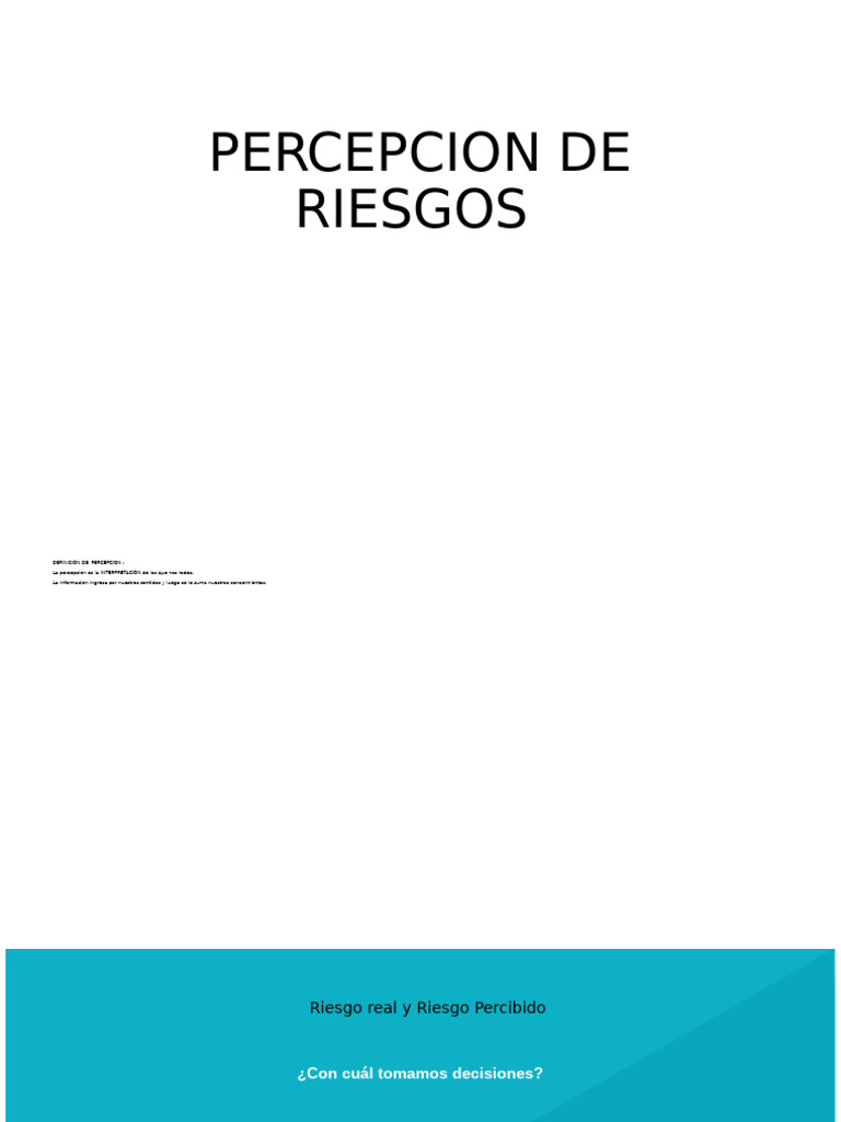 Percepcion de Riesgos | PDF