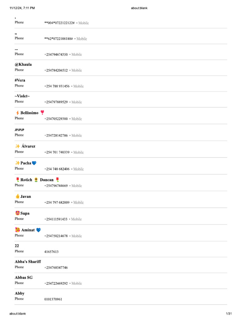 My Cont. List | PDF