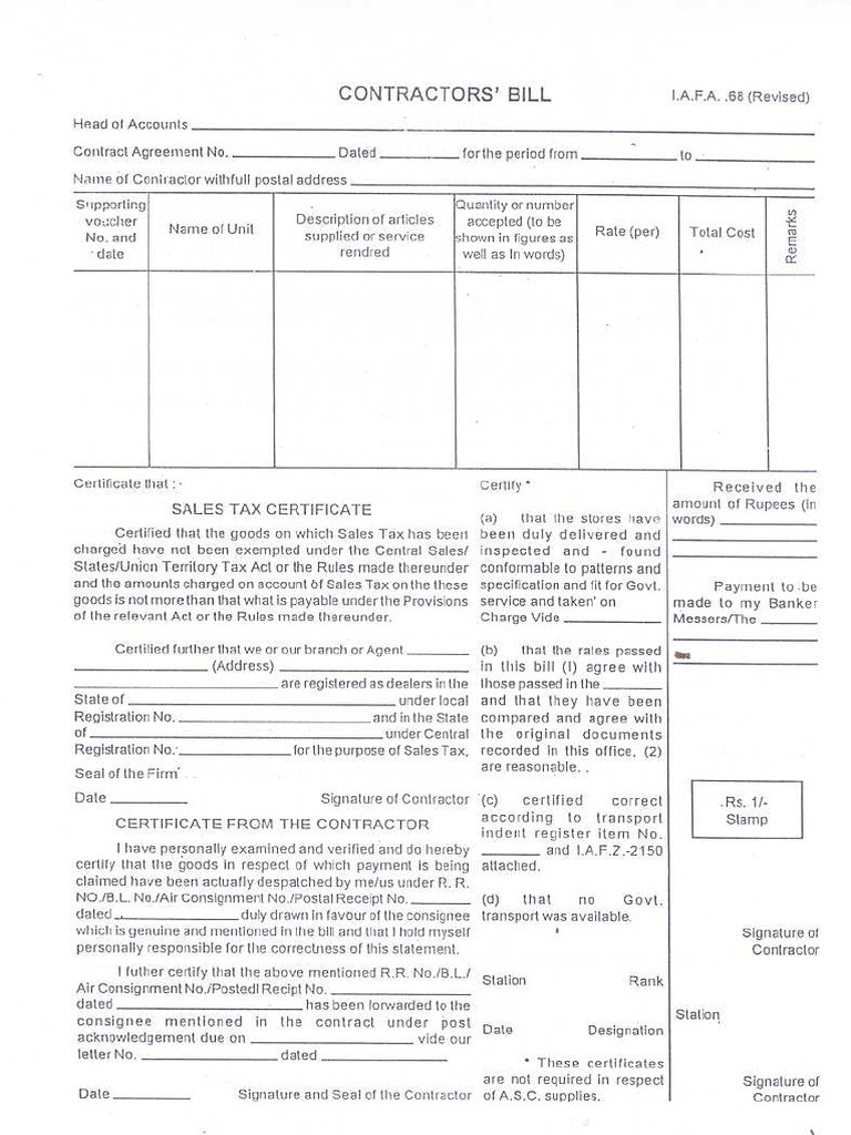 Contractor'SBill | PDF