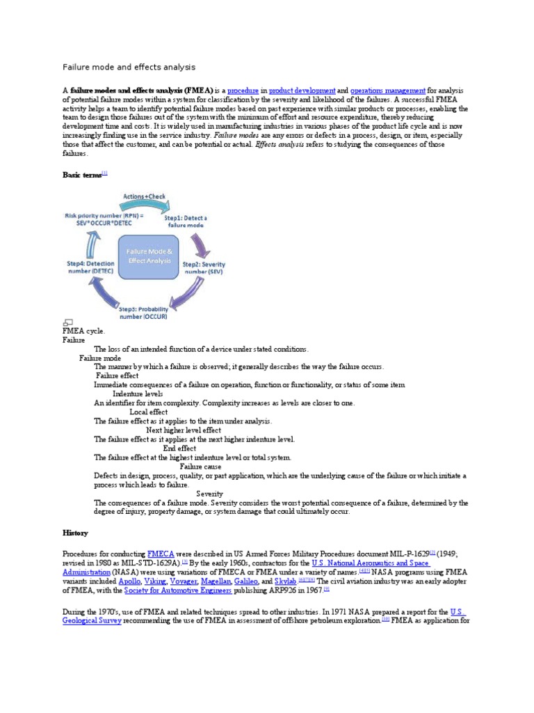 Failure Mode and Effects Analysis | PDF | Reliability Engineering | Risk Management