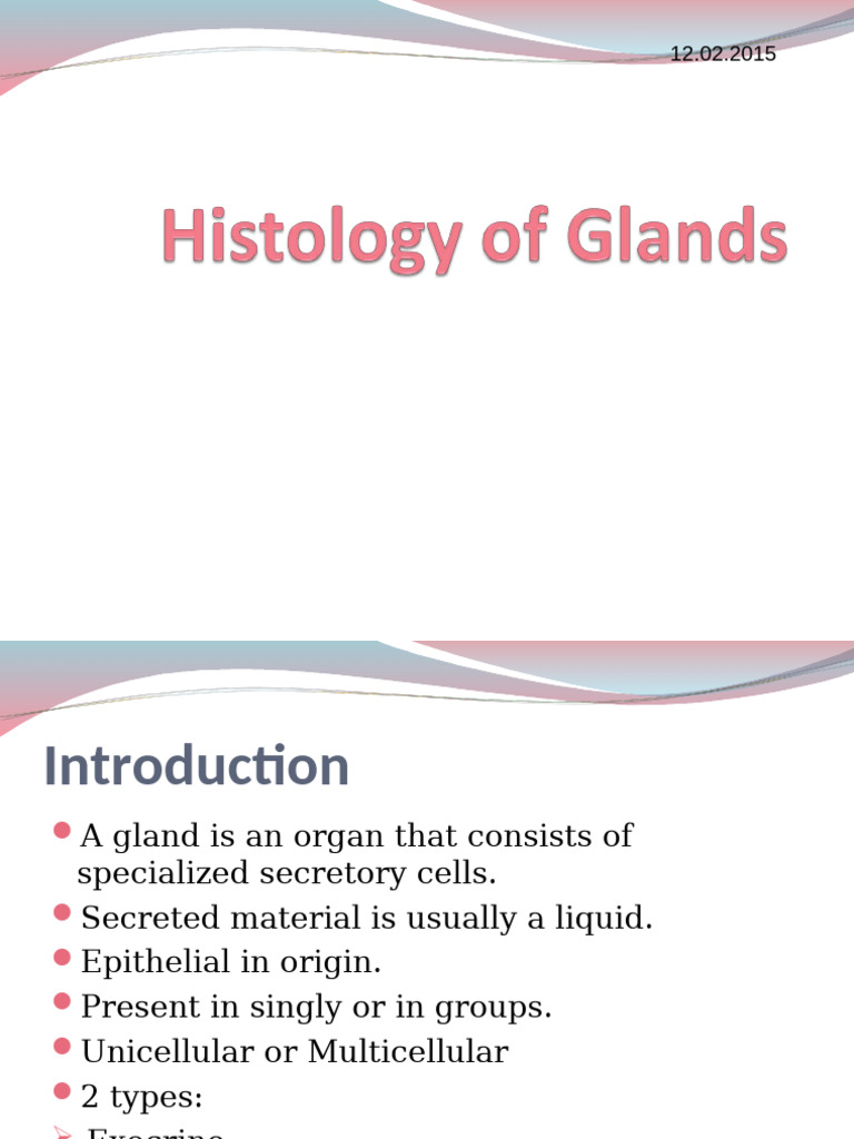 General Histology of Glands | PDF | Glands | Organ (Anatomy)