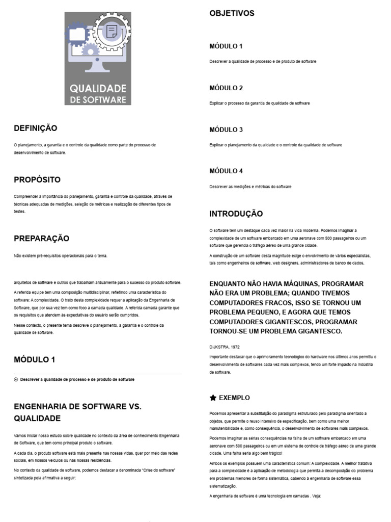 Tema5 - Qualidade de Software | PDF | Qualidade (negócios) | Qualidade de Software