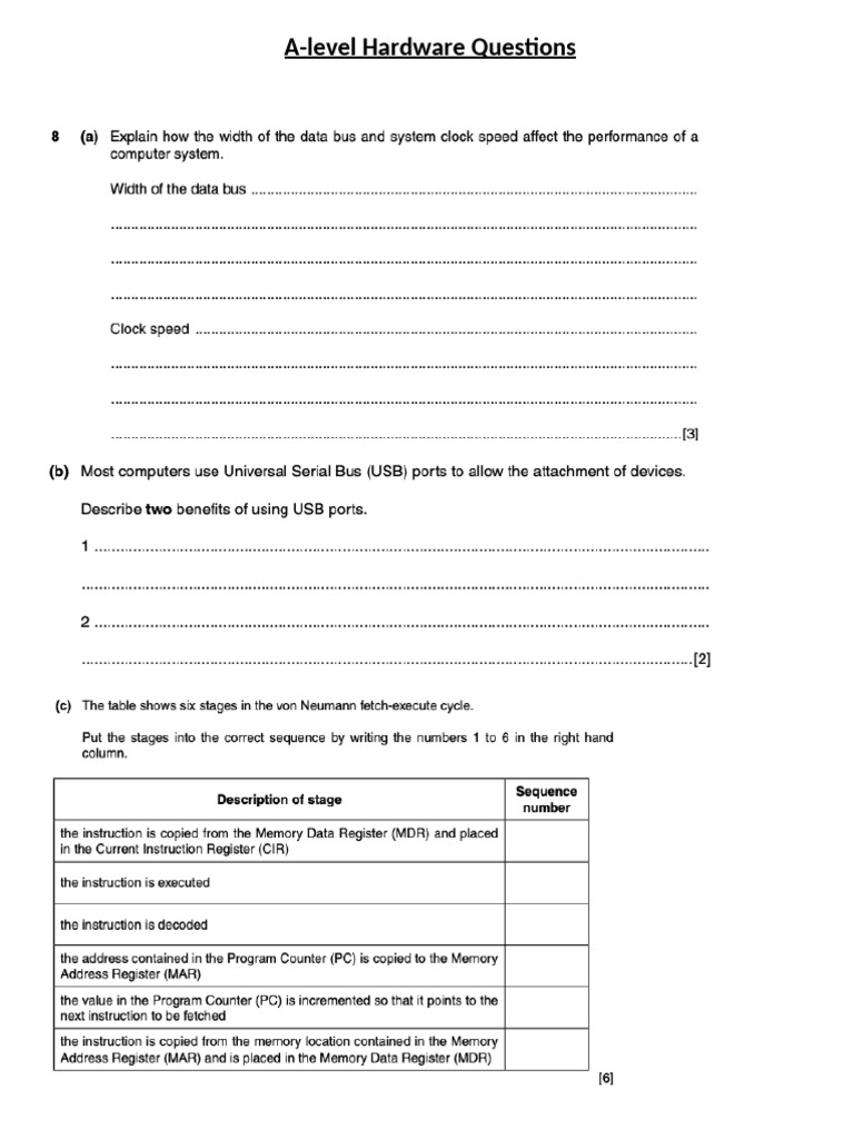 Hardware Exam Qs | PDF