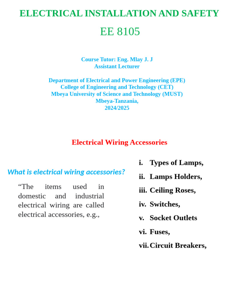 L3 Wiring Accessories | PDF | Fuse (Electrical) | Fluorescent Lamp
