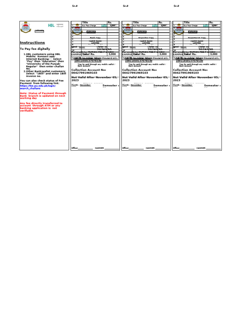 Fee Pu Edu PK Login Print Challan Transport 7076530 1 4250114003152 ...