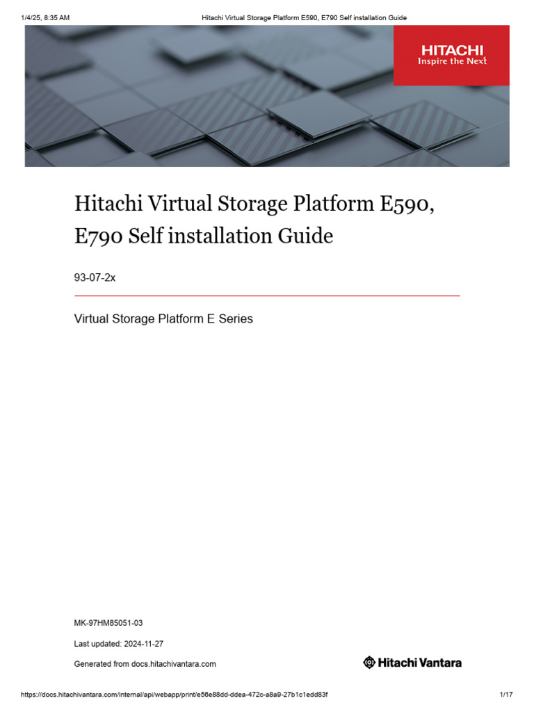 Hitachi Virtual Storage Platform E590, E790 Self Installation Guide ...