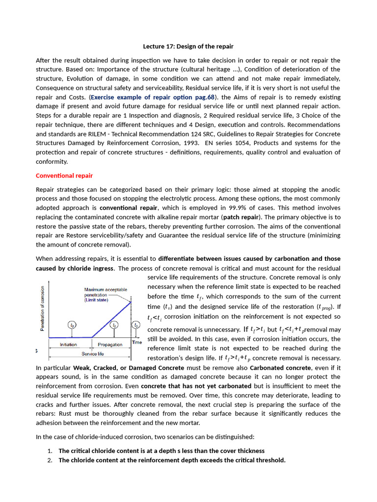 Lecture 17 - Design of The Repair | PDF | Corrosion | Electrochemistry