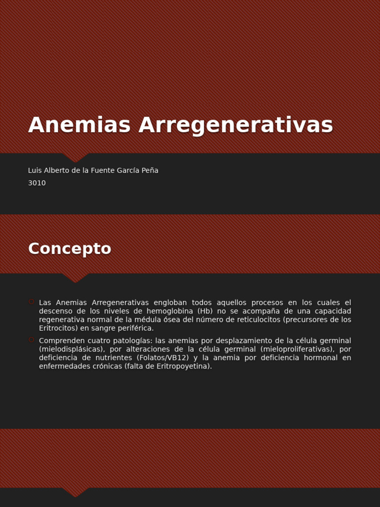 Anemias Arregenerativas: Tipos y Diagnóstico | PDF | Anemia | Sangre