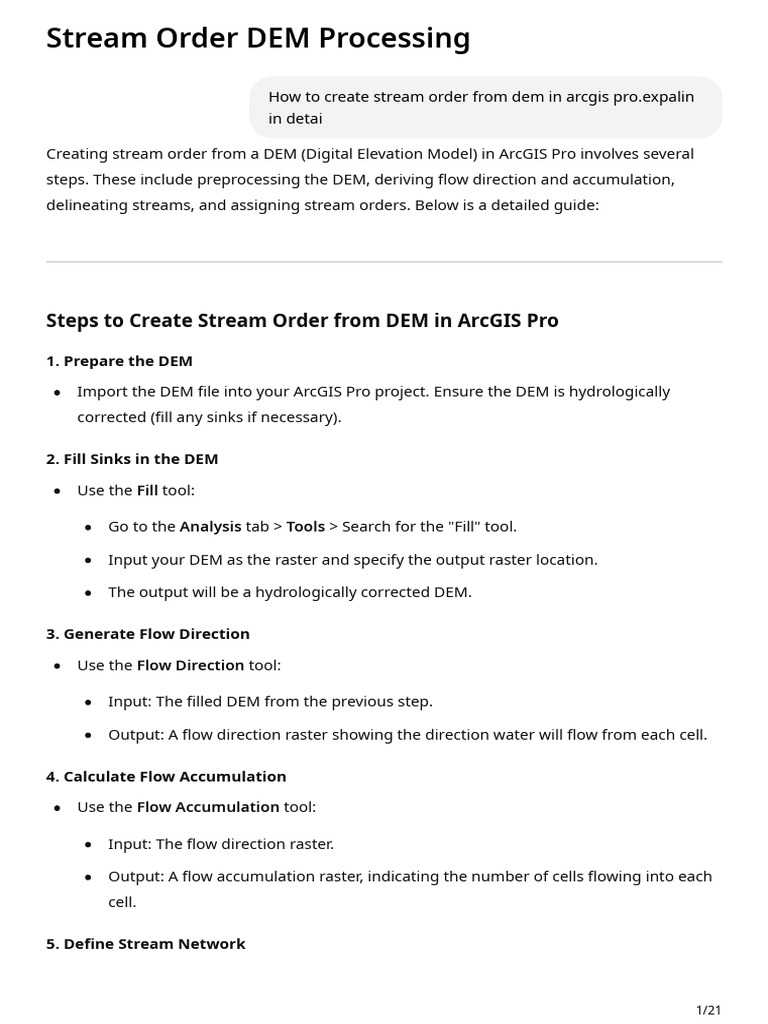 Stream Order DEM Processing | PDF | Geographic Information System | Stream