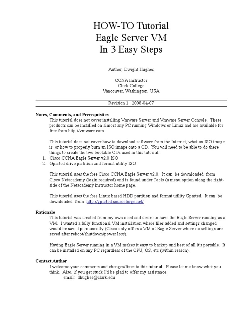 Eagle Server Install VM How-To Tutorial-Rev1 | PDF | Virtual Machine ...