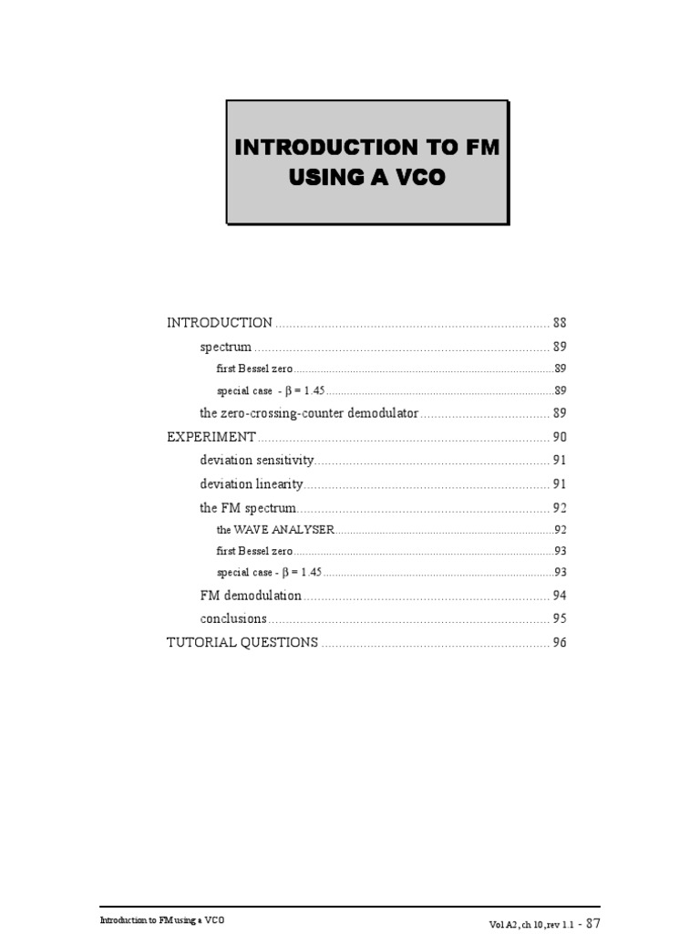 10 - Introduction To FM Using A VCO | PDF | Frequency Modulation | Amplifier