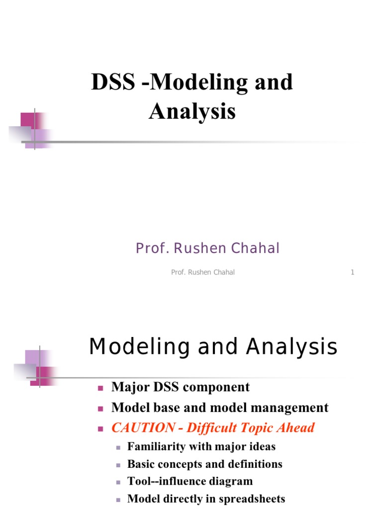 Decision Support Systems - Modeling and Analysis | PDF | Mathematical ...