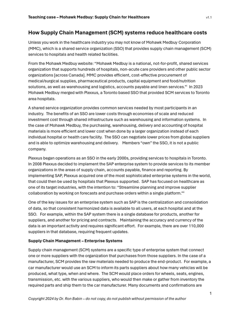 Mohawk MedBuy | PDF | Supply Chain Management | Supply Chain