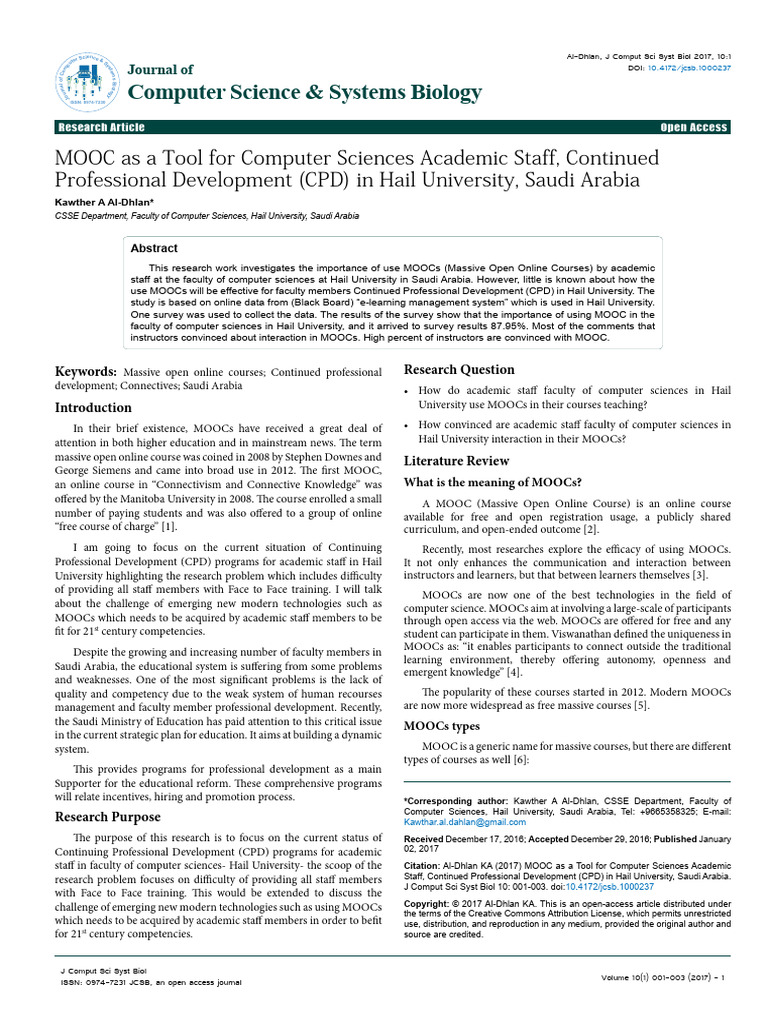 MOOC As A Tool For Computer Sciences Academic | PDF | Massive Open ...