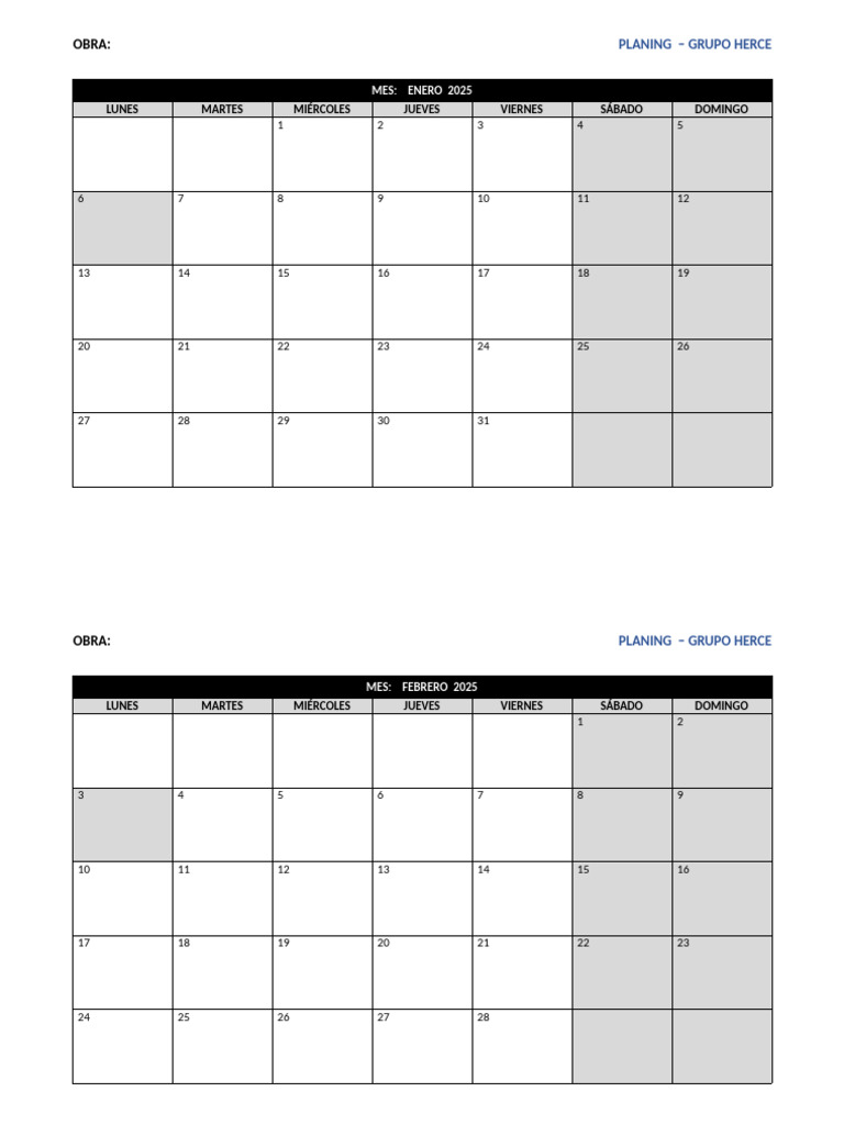 Planing Mensual | PDF