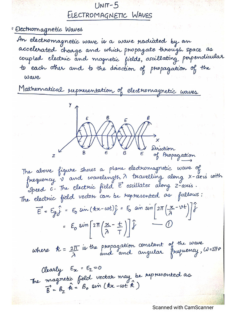 unit 5 electromagnetic waves notes | PDF