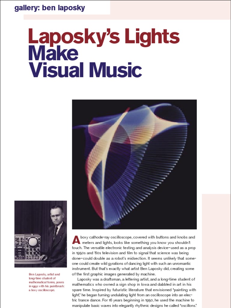 Ben Laposky's Oscilloscope Art | PDF | Electronic Music | Computer Graphics