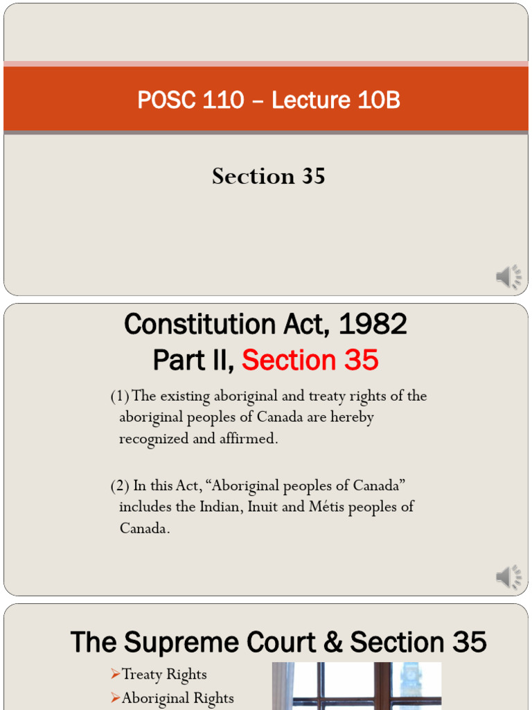 Section 35: Aboriginal Rights in Canada | PDF | Government | Indigenous ...