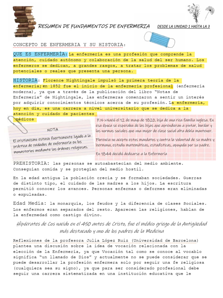 RESUMEN DE FUNDAMENTOS DE ENFERMERIA 1er Parcial en PDF | PDF | Enfermería | Comunicación