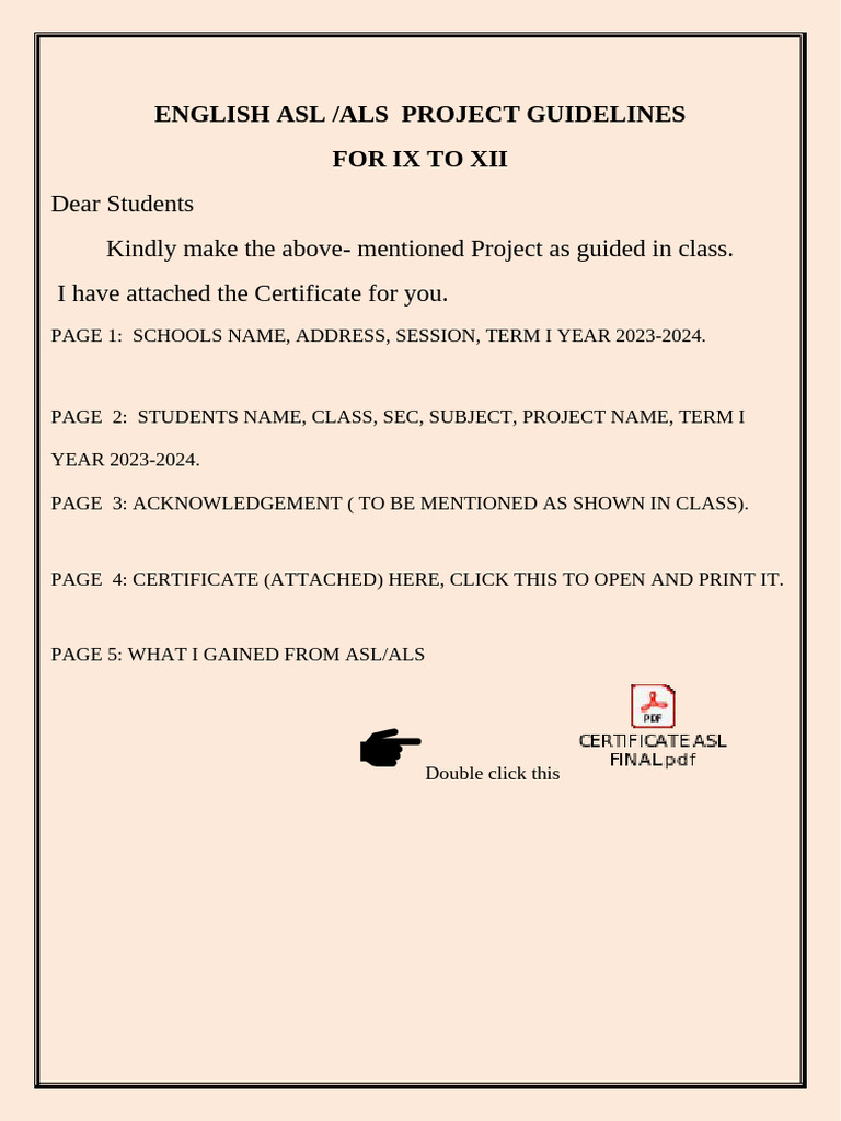 English Project Asl Guidelines | PDF