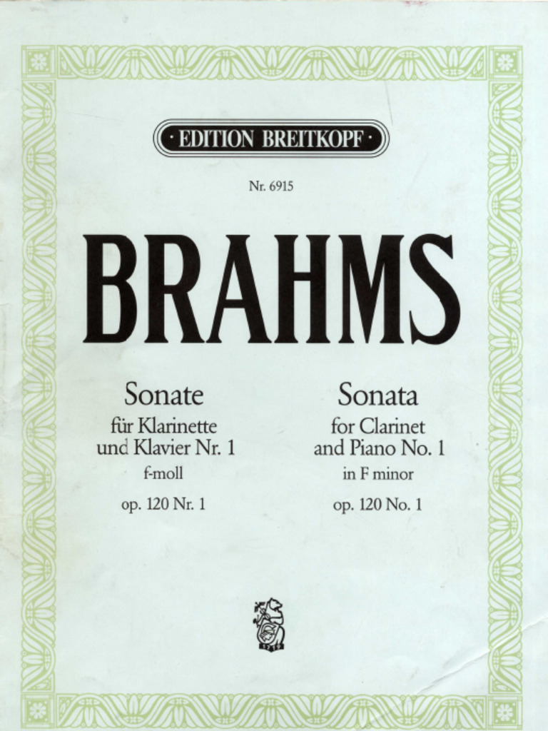Brahms - Clarinet Sonata No. 1, Op120,1 (Score+Part) | PDF