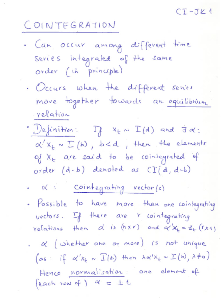 Time Series Cointegration | PDF