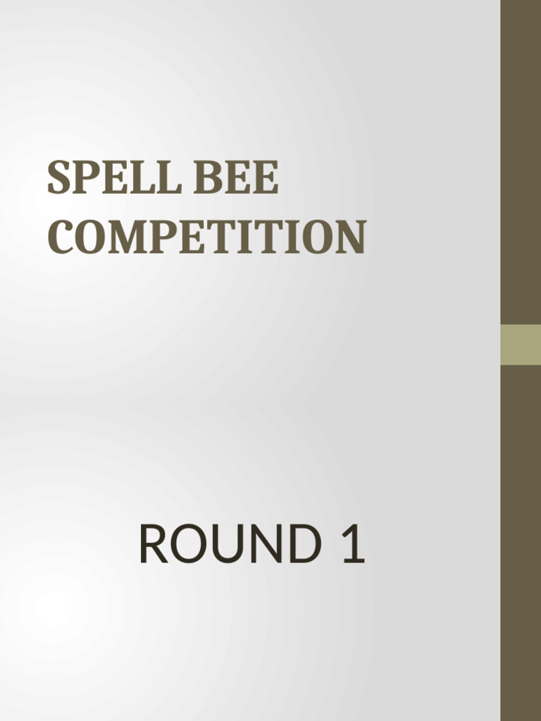 Spell Bee Competition | PDF