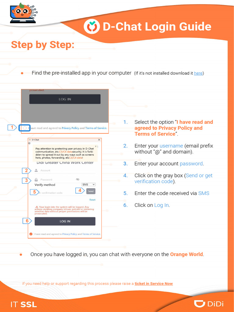 D-Chat Login Instructions | PDF