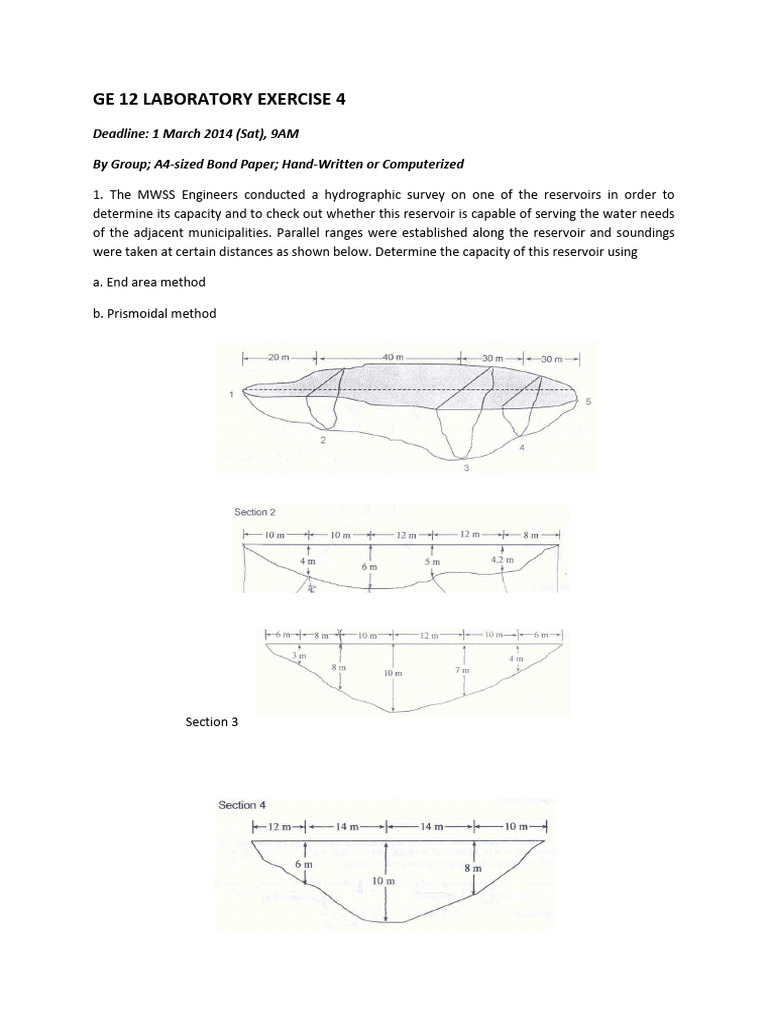 GE 12 - FW4 Hydrographic Surveying Computations | PDF | Surveying | Hydrography