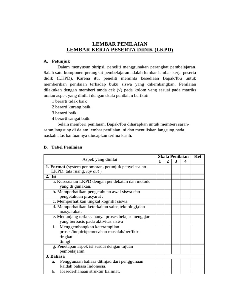 Lembar Penilaian Lembar Kerja Peserta Didik Lkpd-Dikonversi | PDF