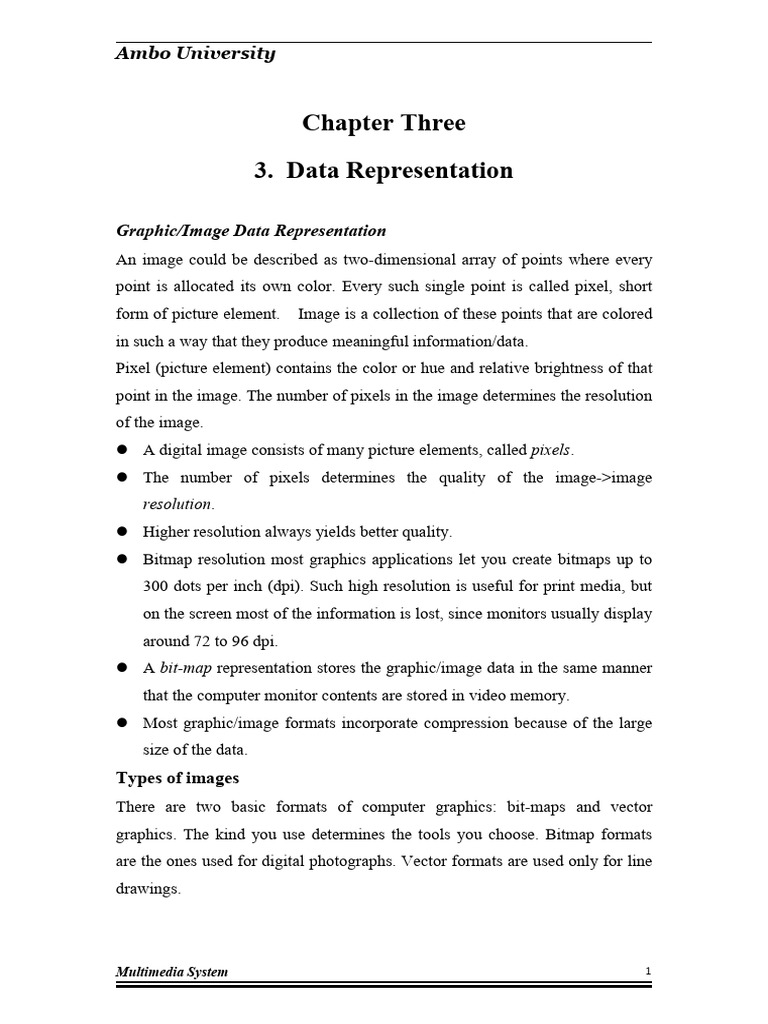 Multimedia Systems Chapter 3 | PDF | Digital Audio | Pixel