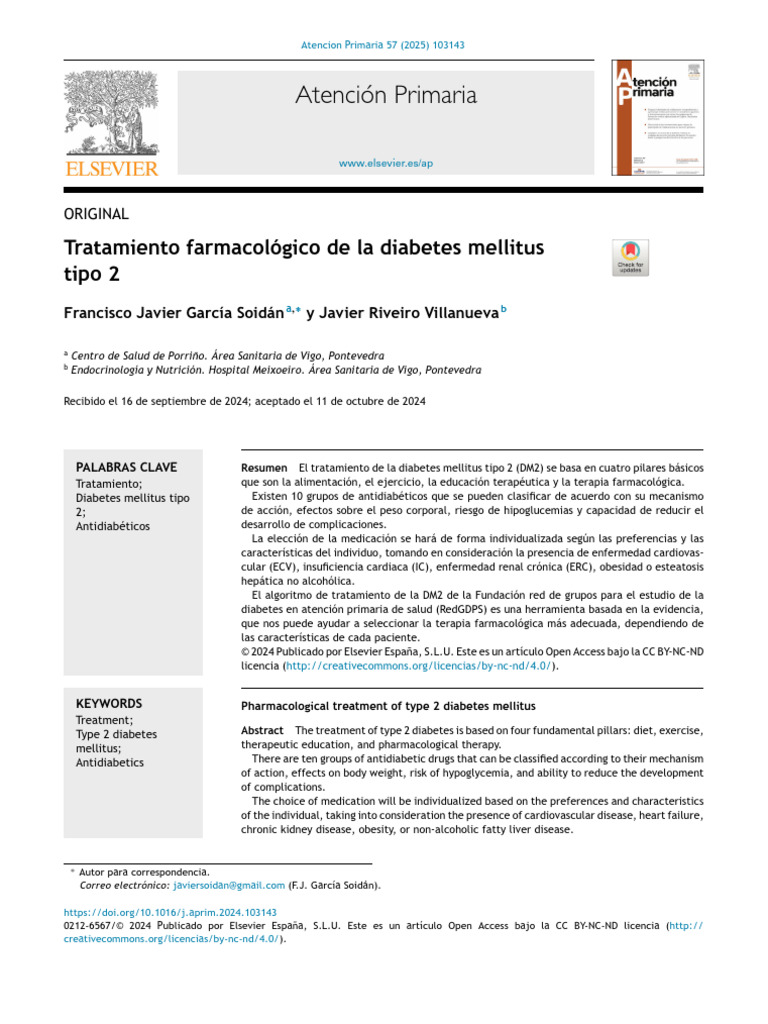Atención Primaria: Tratamiento Farmacológico de La Diabetes Mellitus ...