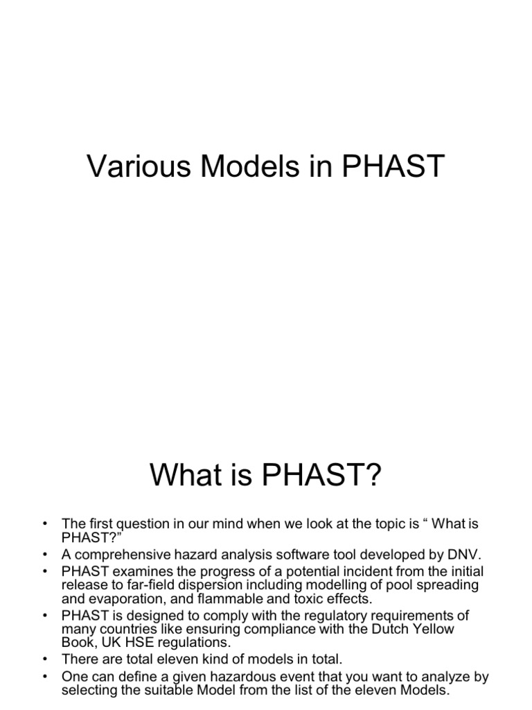 PHAST Software and Safety Modeling | PDF