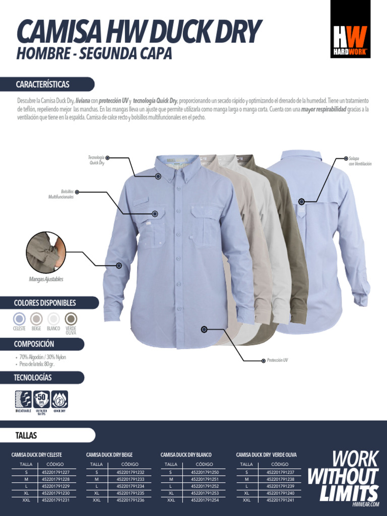 FC - Camisa Duck Dry Hombre | PDF