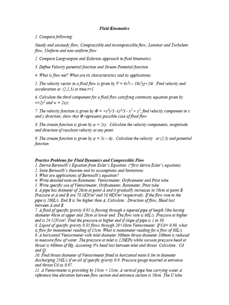 kinematics | PDF | Fluid Dynamics | Flow Measurement