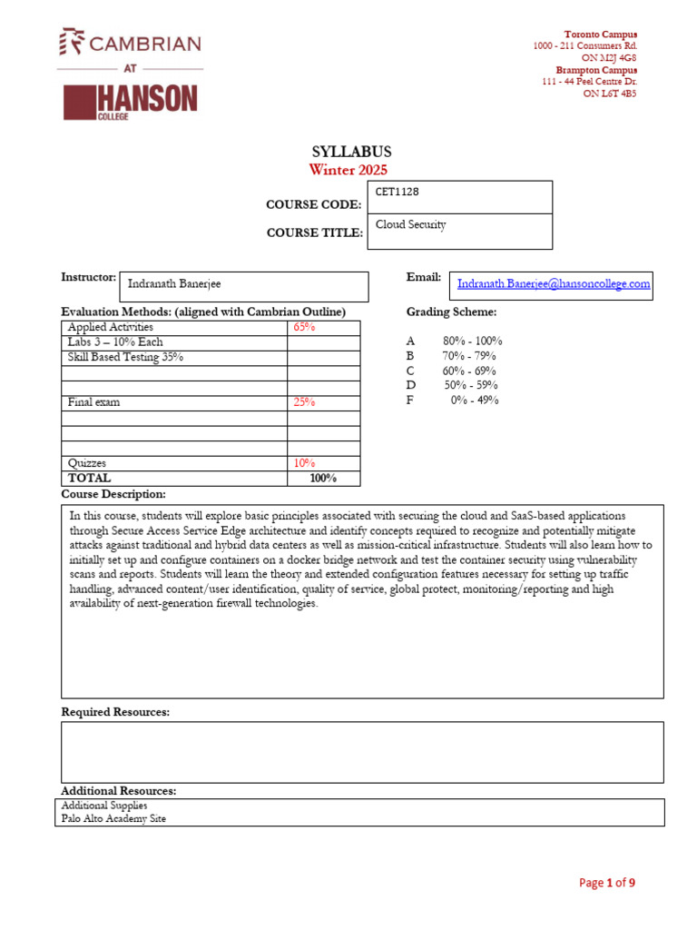CET1128-Syllabus (1) | PDF | Cloud Computing | Computer Security