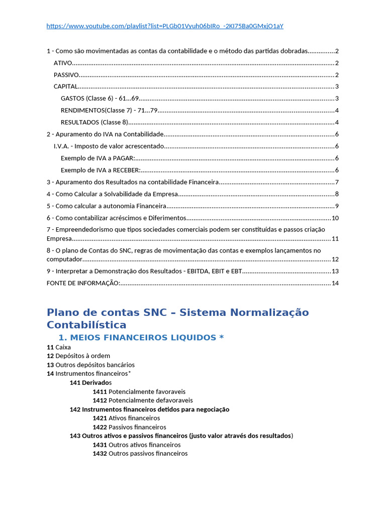 SNC – Sistema Normalização Contabilistica | PDF | Imposto sobre Valor ...