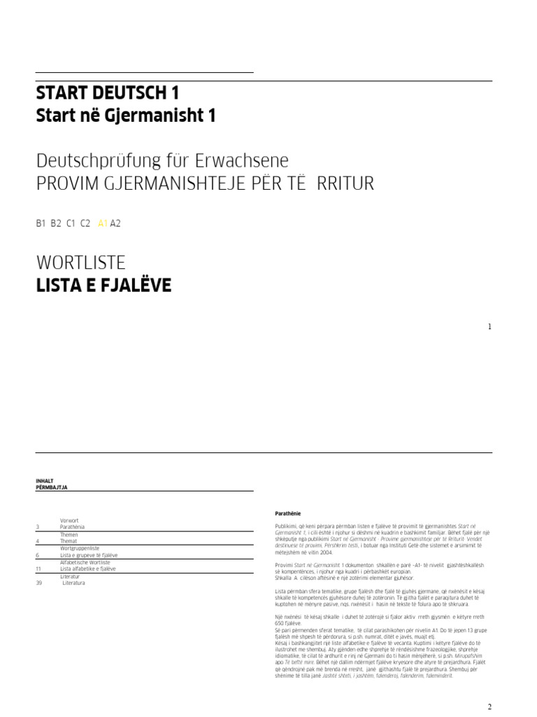 Perkthimi I Listes Se Fjaleve SDA1doc 290408 | PDF