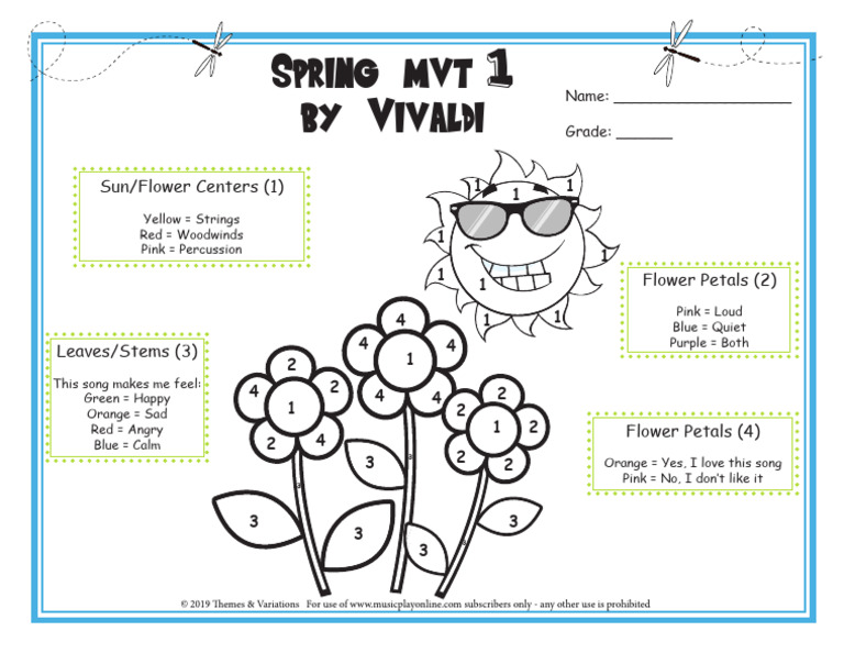 Vivaldi's Spring Mvt 1 Music Analysis | PDF | Color | Plants