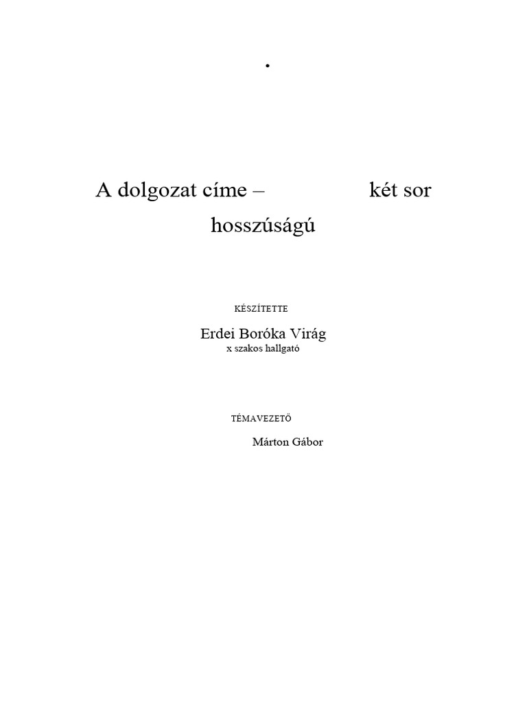 Szakdolgozat C TNR 12 Masfel | PDF