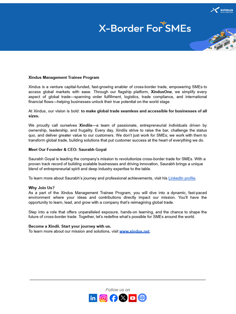 Management Trainee FO- Job Description (1) | PDF | Business | Startup ...