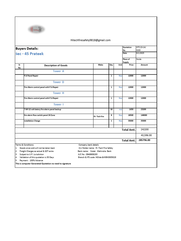 Hi-Tech Fire Prateek (01) | PDF | Fire Protection